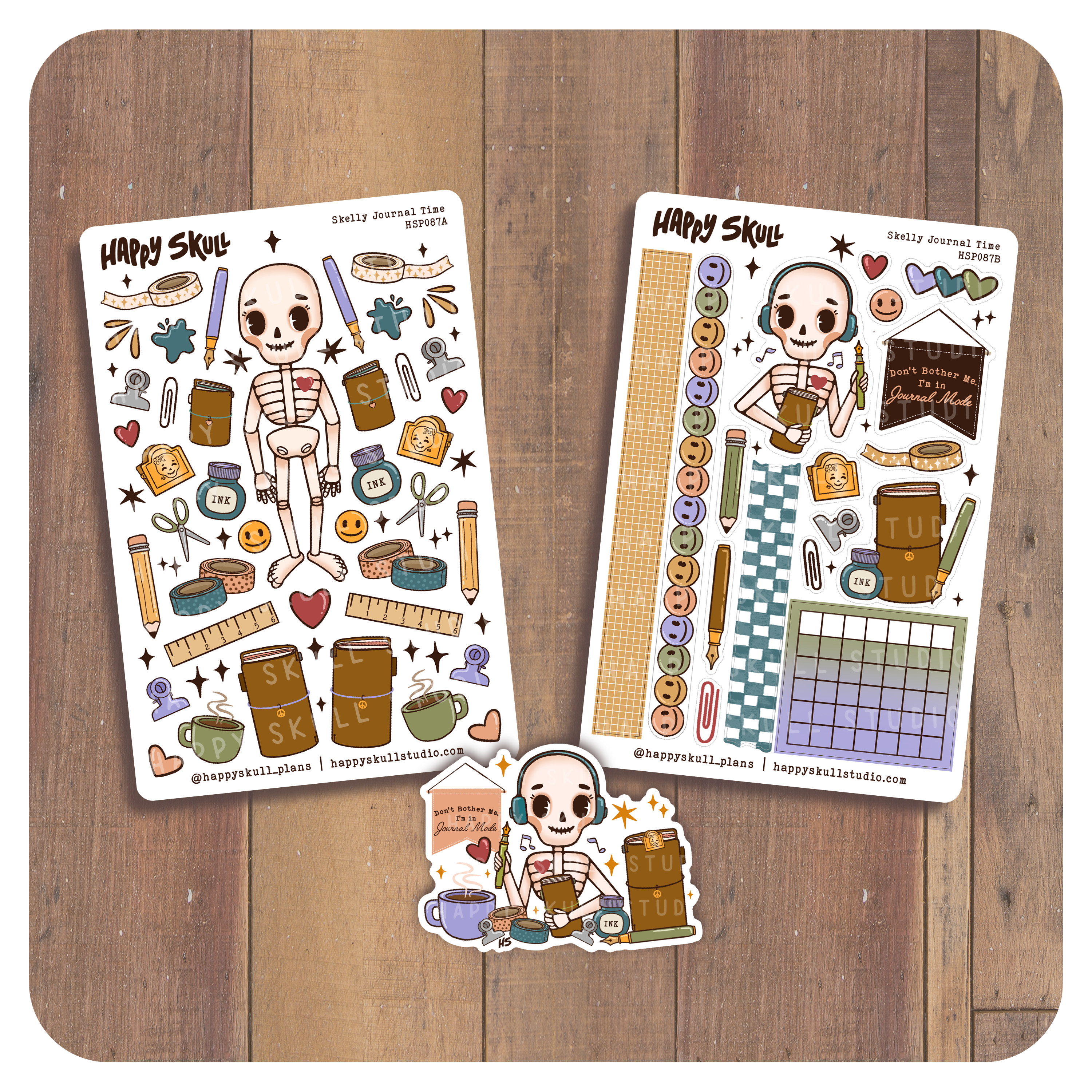 HS087 Skelly Journal Time – Happy Skull
